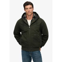 Superdry Herren Parka &raquo;CANVAS SURPLUS HOODED JKT&laquo; mit Kapuze mit Baumwolle als Obermaterial, Relaxed Fit gr&uuml;n M