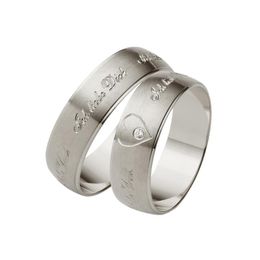 Firetti Unisex Trauring &raquo;Schmuck Geschenk Gold 375 Hochzeit Ehering Trauring "Ich liebe Dich"&laquo; Made in Germany, wahlweise mit oder ohne Brillant wei&szlig; 