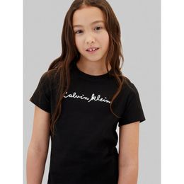 Calvin Klein Jeans M&auml;dchen T-Shirt Rundhalsausschnitt, Slim Fit, reine Baumwolle 4 (104)