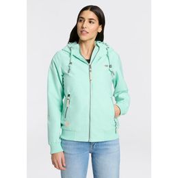Ragwear Damen Outdoorjacke &raquo;NUGGIE O&laquo; mit Kapuze h&uuml;ftlanger Schnitt, hochschlie&szlig;ender Kragen, mit Rei&szlig;verschluss gr&uuml;n XL