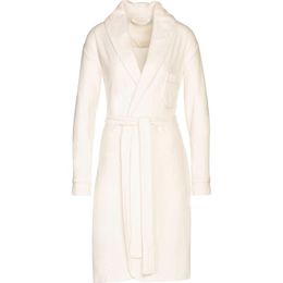 Vossen Bademantel &raquo;Vivienn, ideal f&uuml;r Sauna & Spa, Hotelbademantel, Morgenmantel&laquo; mit Bieseneinfassung und Brusttasche wei&szlig; Nicki-Velours L