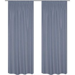 Vorhang &raquo;MAITE&laquo; Multifunktionsband 2 Stk. tlg. blau Polyester 225cm, Multifunktionsband, 135cm