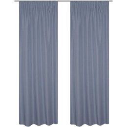 Vorhang &raquo;MAITE&laquo; Multifunktionsband 2 Stk. tlg. blau Polyester 245cm, Multifunktionsband, 135cm