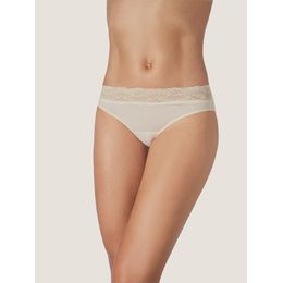 Zd Zero Defects Panty 'Diana lace mid waist Soy fiber' Damen Gr&ouml;&szlig;e XXL naturwei&szlig;