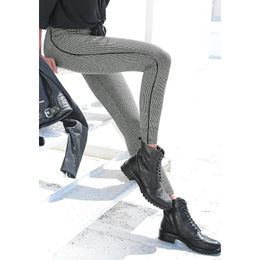 Lascana Damen Lascana Leggings mit Pepita Muster schwarz-wei&szlig; 36/38, N-Gr