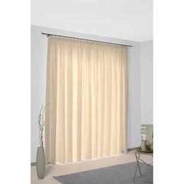 WIRTH Vorhang &raquo;Telfort&laquo; Kr&auml;uselband 1 Stk. tlg. gold Jacquard, Baumwolle, Polyester 145cm, Kr&auml;uselband, 132cm