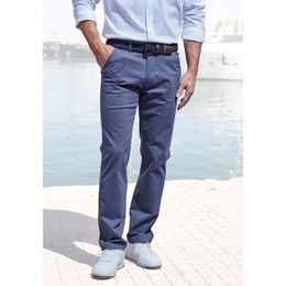 John Devin Herren Chinohose &raquo;- lange Hose in Regular-fit&laquo; aus elastischer Baumwoll-Qualit&auml;t, in 3 L&auml;ngen: 30 & 32 & 34 blau 36, L&auml;nge 34