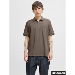 Jack & Jones Jack & Jones Herren Poloshirt &raquo;JJEAUSTIN ZIP POLO SS NOOS&laquo; mit Polokragen braun XL