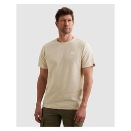 PME-Legend Pme Legend Herren PME LEGEND T-Shirt &raquo;Short sleeve r-neck jacquard jersey&laquo; mit Logo Stickerei beige L