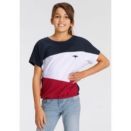 Kangaroos M&auml;dchen Kangaroos Fledermausshirt &raquo;T-Shirt in colorblocking Design und Kangaroos Logo&laquo; kurz&auml;rmelig, weit geschnitten, mit peppigem Druck 