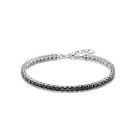 Thomas Sabo Damen Thomas Sabo Tennisarmband &raquo;Armband mit schwarzen Zirkonia&laquo; mit Zirkonia (synth.) 19,5, Silber 925 (recycelt)