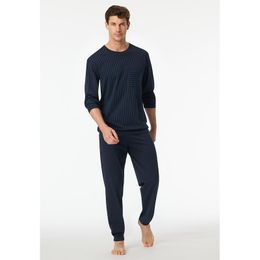 Schiesser Herren Schlafanzug &raquo;Comfort Essentials&laquo; 2 tlg. mit gestreiftem Oberteil blau 25