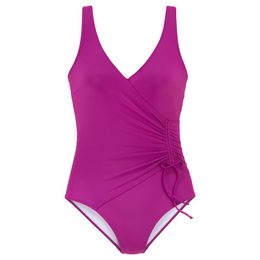 Lascana Damen Lascana Badeanzug &raquo;Cillo&laquo; mit edler Raffung pink 48, Cup C