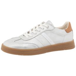 Tom Tailor Damen Tom Tailor Sneaker , Schn&uuml;rer, Freizeitschuh, Halbschuh mit Kontrastbesatz an der Ferse silber 37