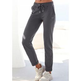 H.I.S. H.I.S Damen Sweathose Schlupfhose mit kleinem Aufschlag am Saum, Loungewear grau 36/38, N-Gr