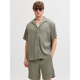 Jack & Jones Jack & Jones Herren Kurzarmhemd &raquo;JJEHARRISON RESORT SHIRT SS SN&laquo; Materialmix mit Stretch, loose fit gr&uuml;n S, N-Gr