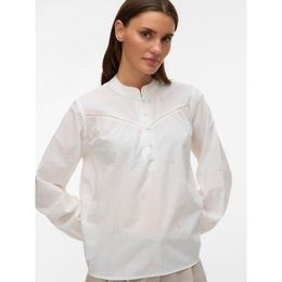 V&eacute;ro Moda Vero Moda Damen Langarmbluse &raquo;VMIRIS LS TOP NOOS&laquo; Baumwolle, allover bestickt wei&szlig; L