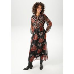 Aniston Casual Damen Aniston CASUAL Maxikleid aufw&auml;ndig bestickt und mit Glitzerf&auml;den verziert gold 44, N-Gr