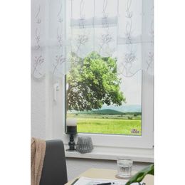 Stickereien Plauen Scheibengardine &raquo;Kiara&laquo; Stangendurchzug 1 Stk. tlg. rot Voile, Polyester 95cm, Stangendurchzug, 95cm