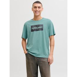Jack & Jones Jack & Jones Herren Rundhalsshirt &raquo;JJCOLE PRINT TEE SS CREW NECK&laquo; gr&uuml;n M