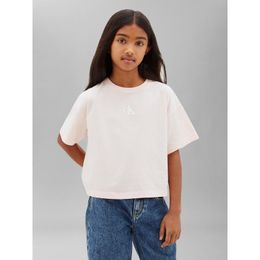 Calvin Klein Jeans M&auml;dchen T-Shirt Rundhalsausschnitt, bequeme Passform, reine Baumwolle rosa 4 (104)