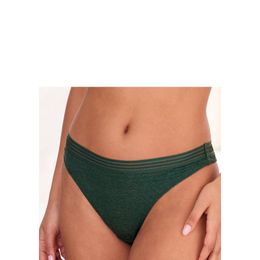 Lascana Damen Lascana String &raquo;Freya&laquo; aus Spitze in Leo-Optik mit modischem Bund, sexy Dessous gr&uuml;n 36/38