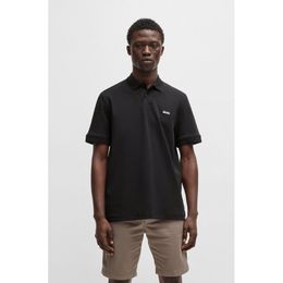 BOSS Orange Herren BOSS Orange Poloshirt &raquo;Pe Interlock&laquo; aus Baumwoll-Piqu&eacute; mit Logo-Print Regular schwarz XXL