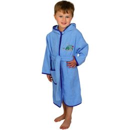 W&ouml;rner Kinderbademantel &raquo;Traktor hellblau&laquo; 1 Stk. mit Stickerei, mit Tasche, maschinenwaschbar, trocknergeeignet blau Baumwolle 74/80 L: 55cm