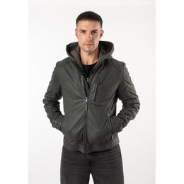 Mauritius Herren Lederjacke &raquo;MMBjanco&laquo; mit Kapuze mit abnehmbarer Kapuze, Regular Fit schwarz 4XL (60) Trachtenmode