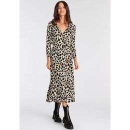 Laura Scott Damen Midikleid f&uuml;r schicke Anl&auml;sse, wadenlang, feminin, aus Viskosemischung schwarz 44, N-Gr