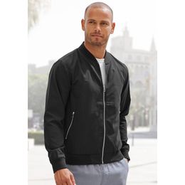 John Devin Herren Bomberjacke &raquo;/ Blouson mit Rippkragen&laquo;, Pilotenjacke / &Uuml;bergangsjacke mit Innentasche, regular fit schwarz S (44/46)