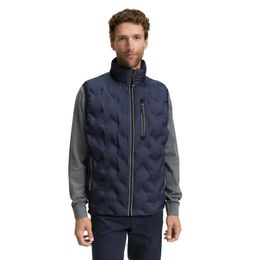 Tom Tailor Herren Tom Tailor Steppweste mit Rei&szlig;verschluss Taschen blau XXL