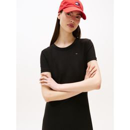 Tommy Jeans Damen Jerseykleid &raquo;TJW RIB BODYCON MIDI DRESS&laquo; mit gerippter Struktur schwarz S (36), N-Gr