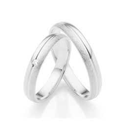 Firetti Unisex Trauring &raquo;Schmuck Geschenk Gold 750 Hochzeit Ehering "LIEBE"&laquo; Made in Germany, wahlweise mit oder ohne Brillant wei&szlig; 72, 0,02 SI = 