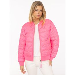 Zwillingsherz Damen Bomberjacke &raquo;"Be Happy"&laquo; ohne Kapuze modisch, Kontrastdetails, regular fit, lang&auml;rmelig, mit Herzsticker M