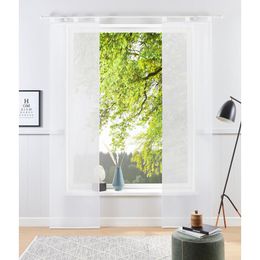 OTTO home Schiebegardine &raquo;Xanten&laquo; Schlaufen 2 Stk. tlg. 2-er Set, mit Beschwerungsstangen, Breite: 57 cm, Fl&auml;chenvorhang wei&szlig; Voile, Polyester 145cm, 