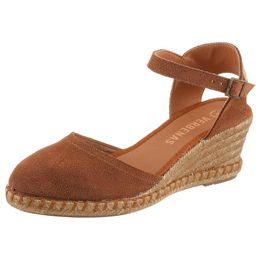 VERBENAS Damen VERBENAS Slingpumps Keilsandalette, Sommerschuh, Urlaubsschuh mit Bastbesatz 36