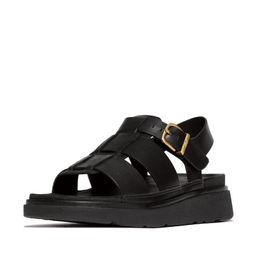 fitflop Damen Riemchensandale &raquo;GEN-FF LEATHER FISHERMAN SANDALS&laquo; Keilabsatz, Sommerschuh, Sandalette, verstellbarer Schnallenverschluss schwarz 36