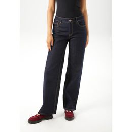 Aniston Casual Damen Aniston CASUAL Straight-Jeans mit trendig weitem Bein blau 42, N-Gr