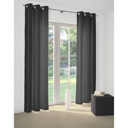 WIRTH Vorhang &raquo;Felsted&laquo; &Ouml;sen 1 Stk. tlg. schwarz Jacquard, Polyester 150cm, &Ouml;sen, 132cm