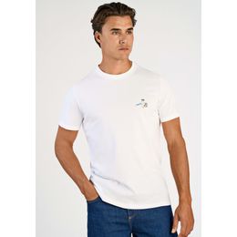 LINDBERGH Herren LINDBERGH T-Shirt mit Statement-Stickerei auf der Brust wei&szlig; L