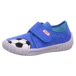 Superfit Jungen Hausschuh &raquo;BILL, WMS: mittel&laquo; Kindergarten Schuh im Jeans-Look, Gr&ouml;&szlig;enschablone zum Download blau 30