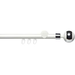 Liedeco Gardinenstange &raquo;Innenlaufgarnitur 20 mm Power Kugel mit Ring&laquo; &Oslash; 2 mm 1 l&auml;ufig-l&auml;ufig Fixma&szlig; Gardinenstange Komplett wei&szlig; Aluminium B/L: 120cm &Oslash; 2mm, 1