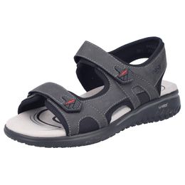 Rieker Herren Sandale Sommerschuh, Klettschuh, Outdoorsandale mit Klettriemchen grau 44