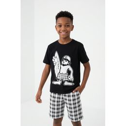 bonprix Kinder bonprix Shorty Set, 2 tlg. lockere Passform, aus Baumwolle schwarz 152/158