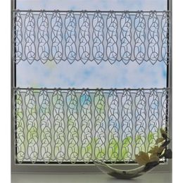 Stickereien Plauen Scheibengardine &raquo;Rom&laquo; Stangendurchzug 1 Stk. tlg. wei&szlig; Voile, Polyester 32cm, Stangendurchzug, 65cm