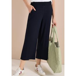 Cecil Damen Jerseyhose &raquo;Style Neele&laquo; mit elastischem Schlupfbund, High-Waist, Wide Leg blau XL (44), N-Gr