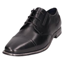 Bugatti Herren Bugatti Schn&uuml;rschuh , Blockabsatz, Abendschuh, Festtagsschuh mit Stretcheins&auml;tzen schwarz 43