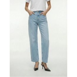 Topshop Damen Topshop Weite Jeans &raquo;TSEMBER LR WIDE DNM JEANS LB NOOS&laquo; Baumwolle, relaxed fit, low waist 28, L&auml;nge 32