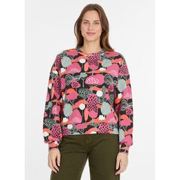 Ragwear Damen Sweatshirt &raquo;WUSS PRINT&laquo;, mit figurumspielender Passform, aus Baumwolle und Polyester, h&uuml;ftlang schwarz L